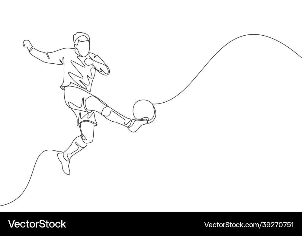 One single line drawing of young talented Vector Image