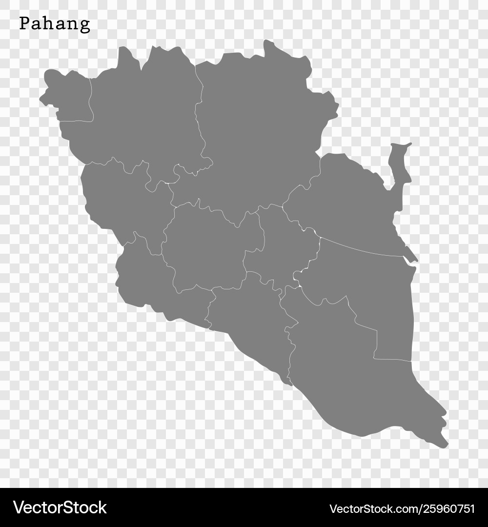Pahang State Map, Malaysia Royalty Free Vector Image