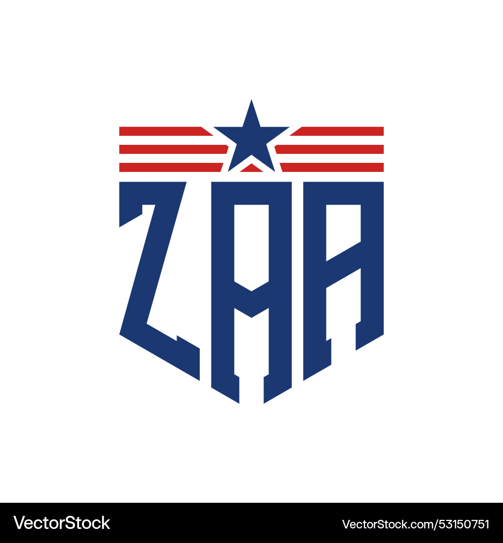 Patriotic zaa logo with star and american flag Vector Image