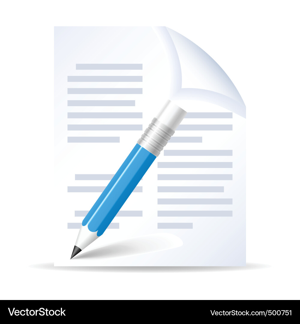 Pencil and paper Royalty Free Vector Image - VectorStock
