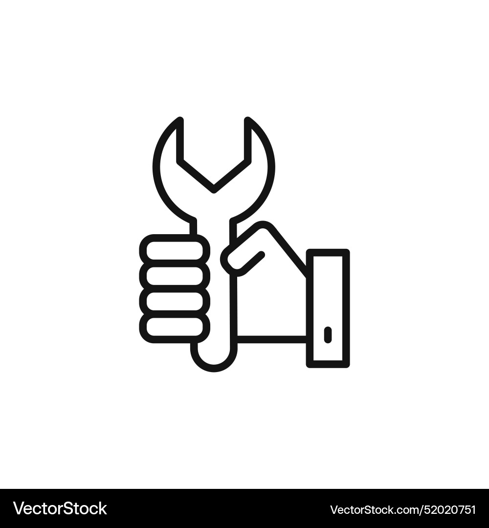 Repair icon outline collection in black Royalty Free Vector