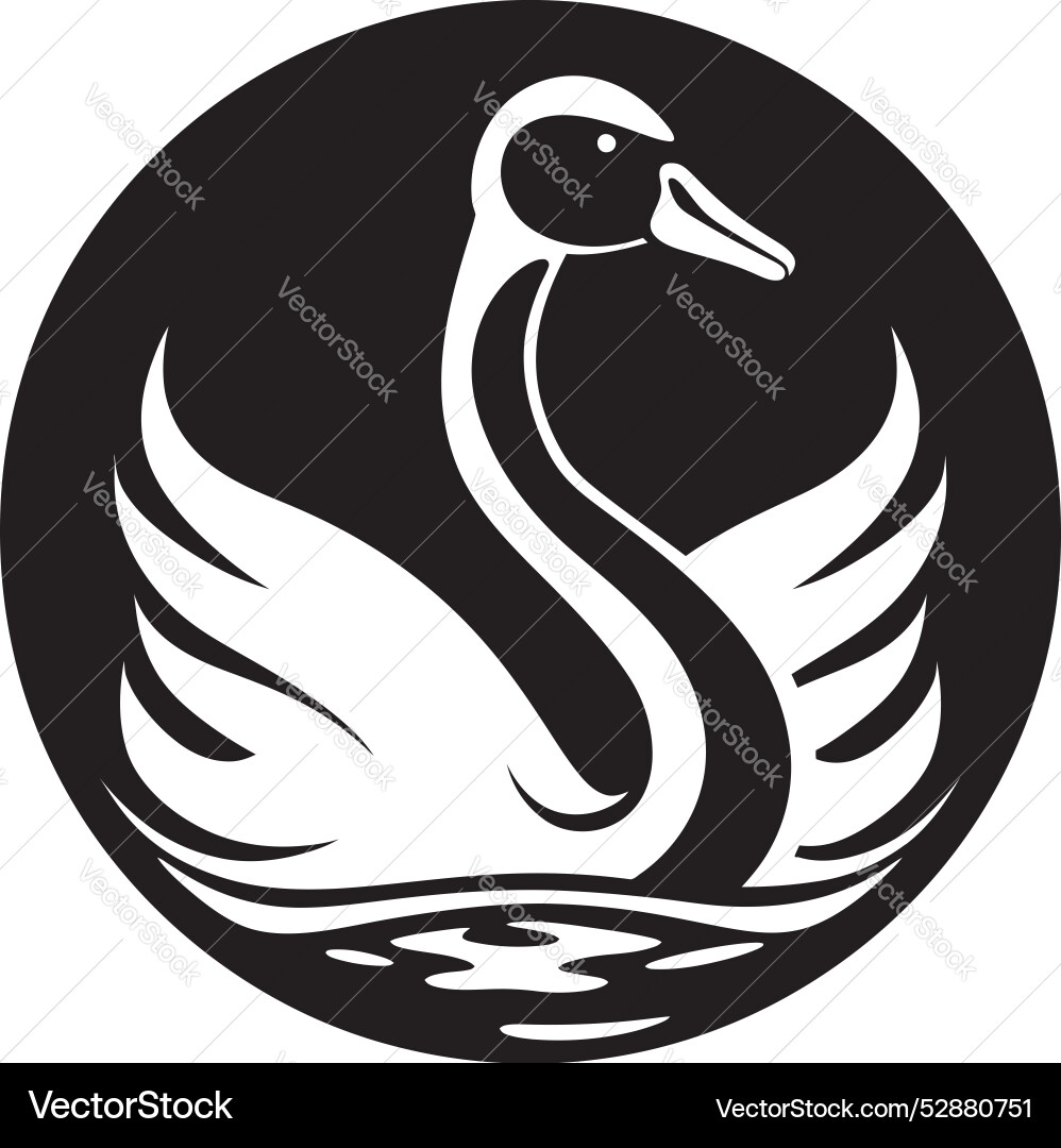 Sculpted swan symbol whimsical bird Royalty Free Vector