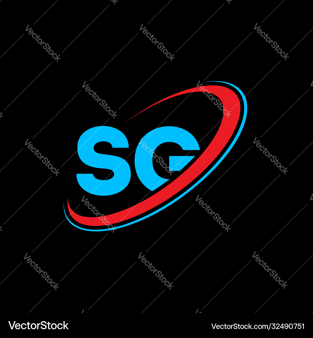 Sg s g Buchstaben Logo Design Initial Lizenzfreier Vektor