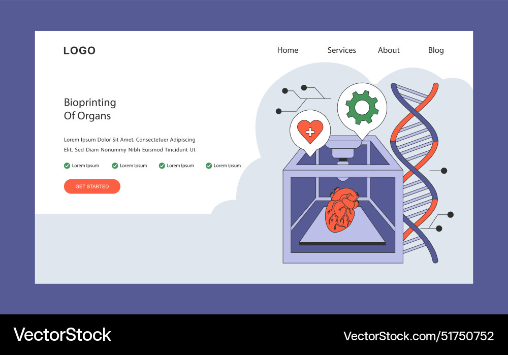 Biomedical engineering concept flat Royalty Free Vector