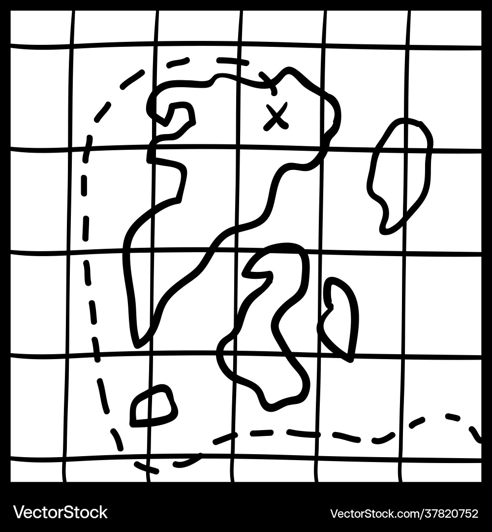 Coloring book map islands Royalty Free Vector Image