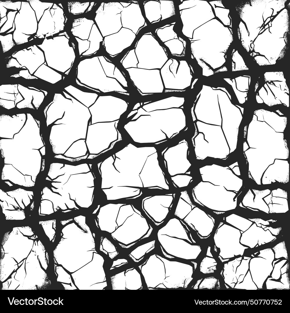 Cracked ground seamless pattern sketch Royalty Free Vector