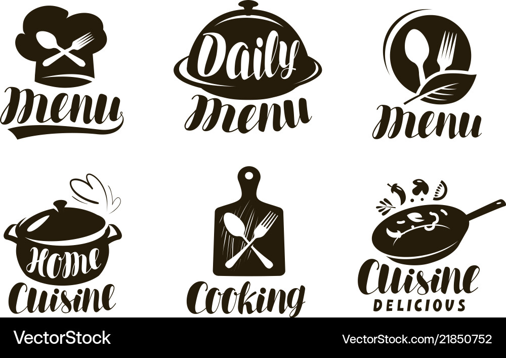 Cuisine cooking logo or label set badges Vector Image