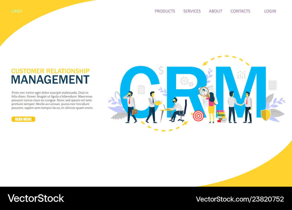 Customer relationship management website Vector Image