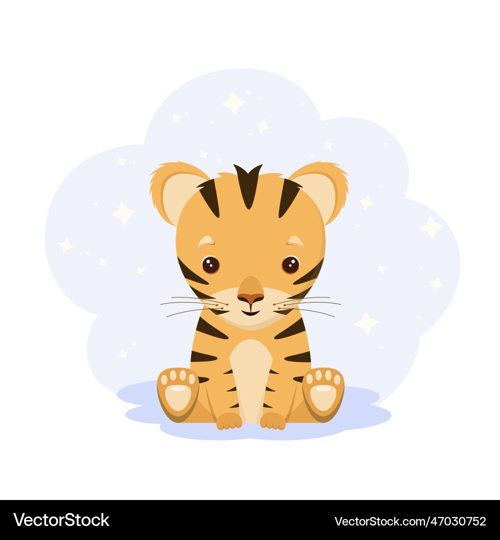 Cute tiger Royalty Free Vector Image - VectorStock