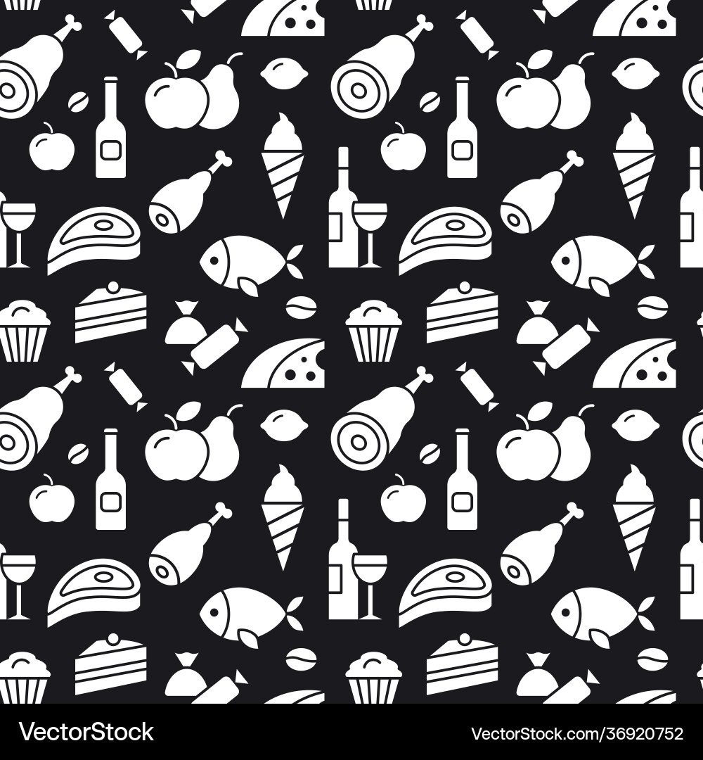 Food seamless pattern Royalty Free Vector Image