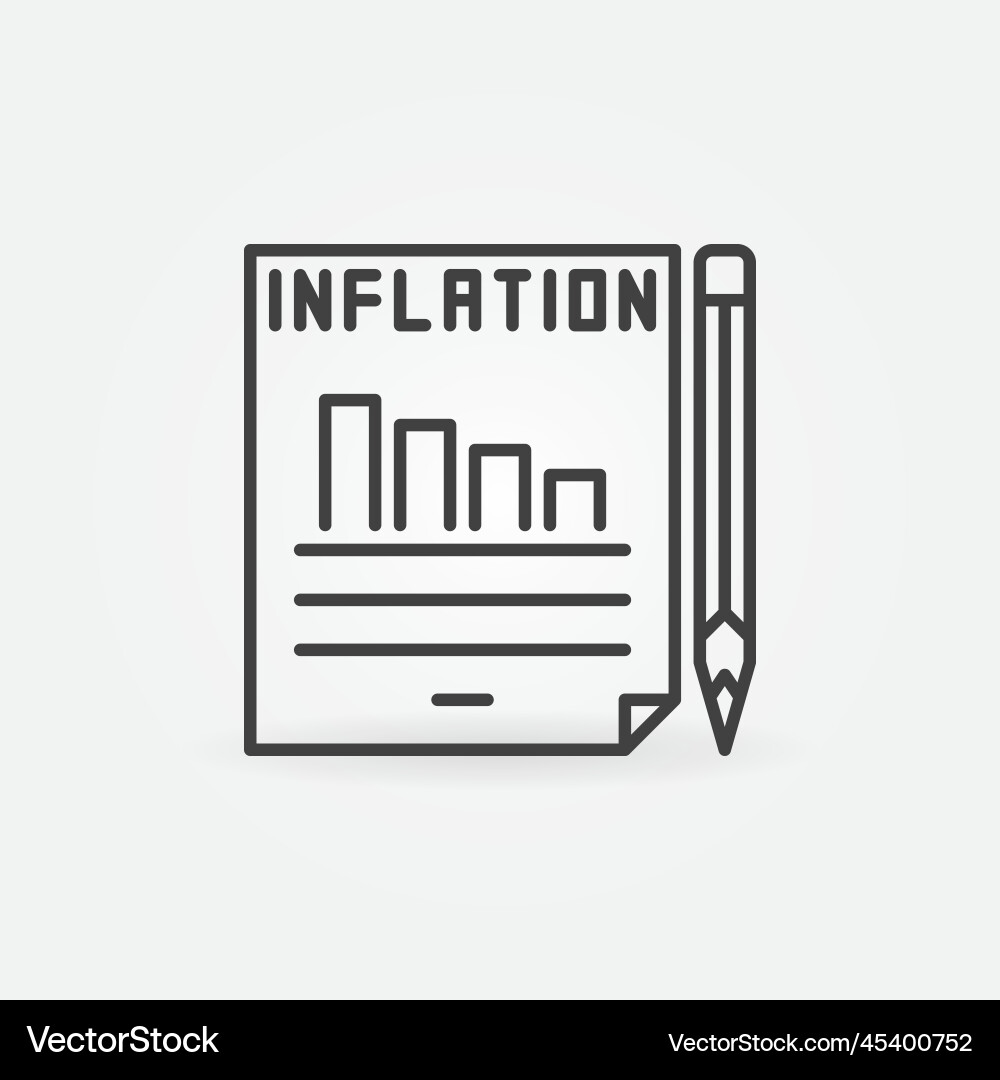 Inflation report with pencil thin line concept Vector Image