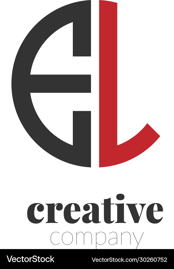 Initial letter el creative elegant circle logo Vector Image