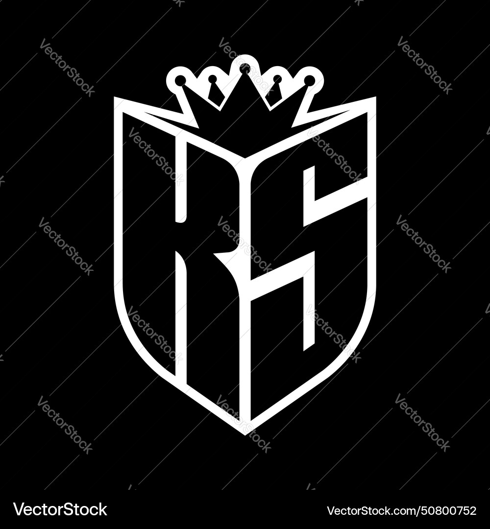Ks letter bold monogram with shield shape Vector Image