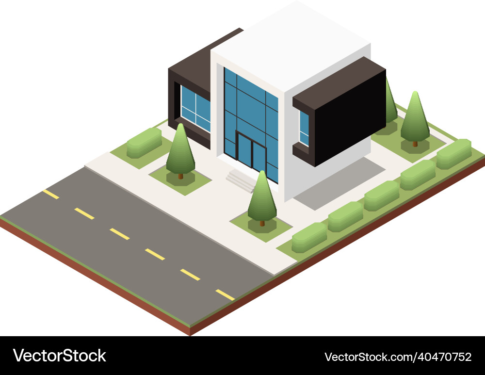 Modern building road composition Royalty Free Vector Image