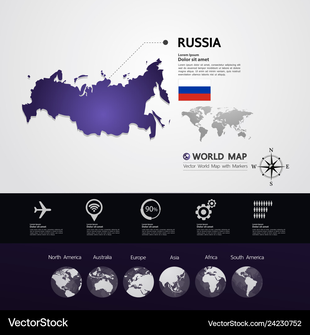 Russia map Royalty Free Vector Image - VectorStock