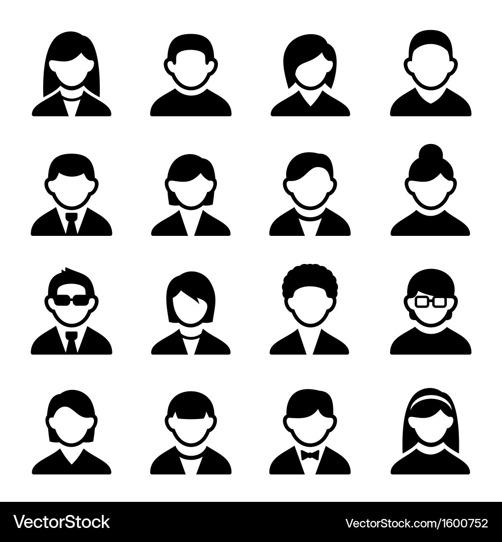 User icons set 2 Royalty Free Vector Image - VectorStock
