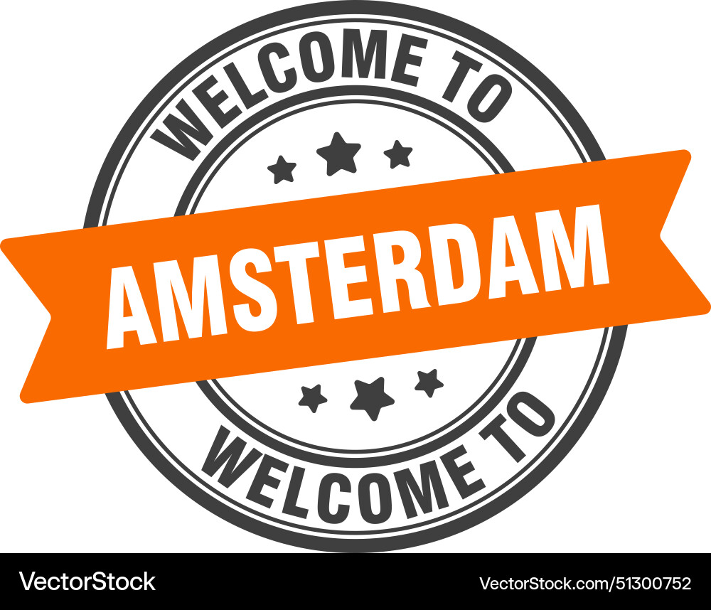 Welcome to amsterdam stamp round sign Royalty Free Vector