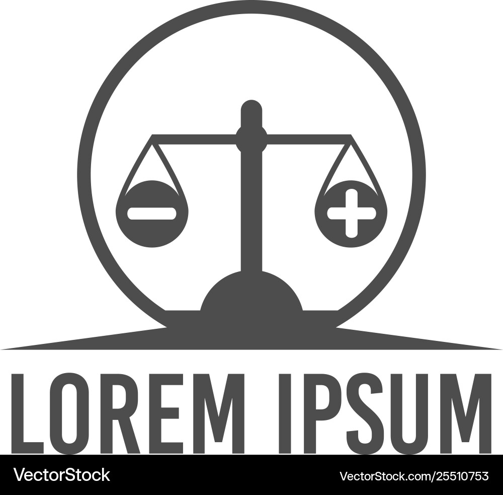 Balance plus and minus icon logo design Royalty Free Vector