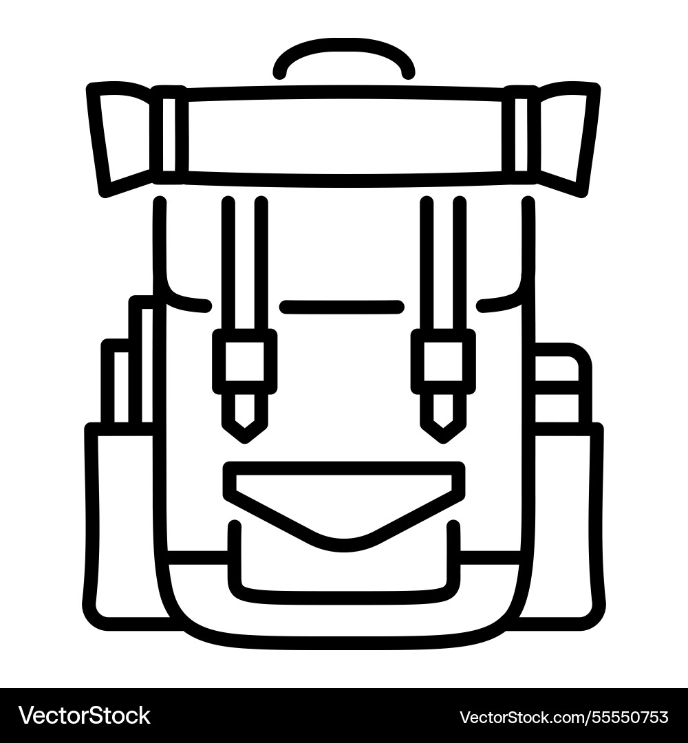 Camping backpack line icon Royalty Free Vector Image