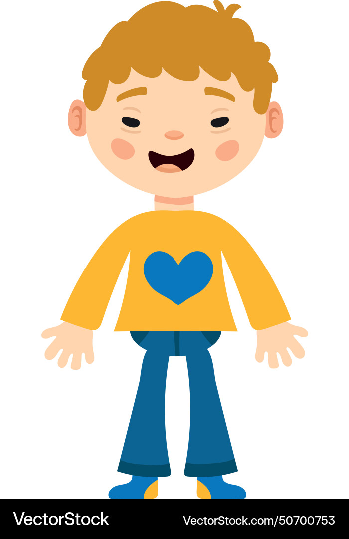 Down syndrome day boy Royalty Free Vector Image