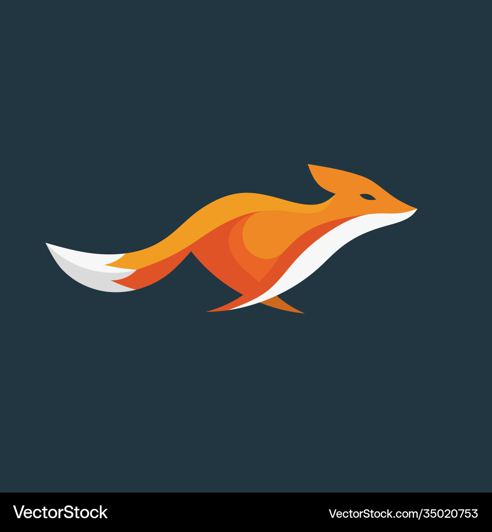 Dynamic Fox Running Logo Royalty Free Vector Image