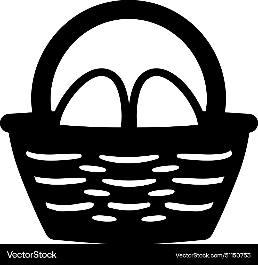 Easter basket icon Royalty Free Vector Image - VectorStock