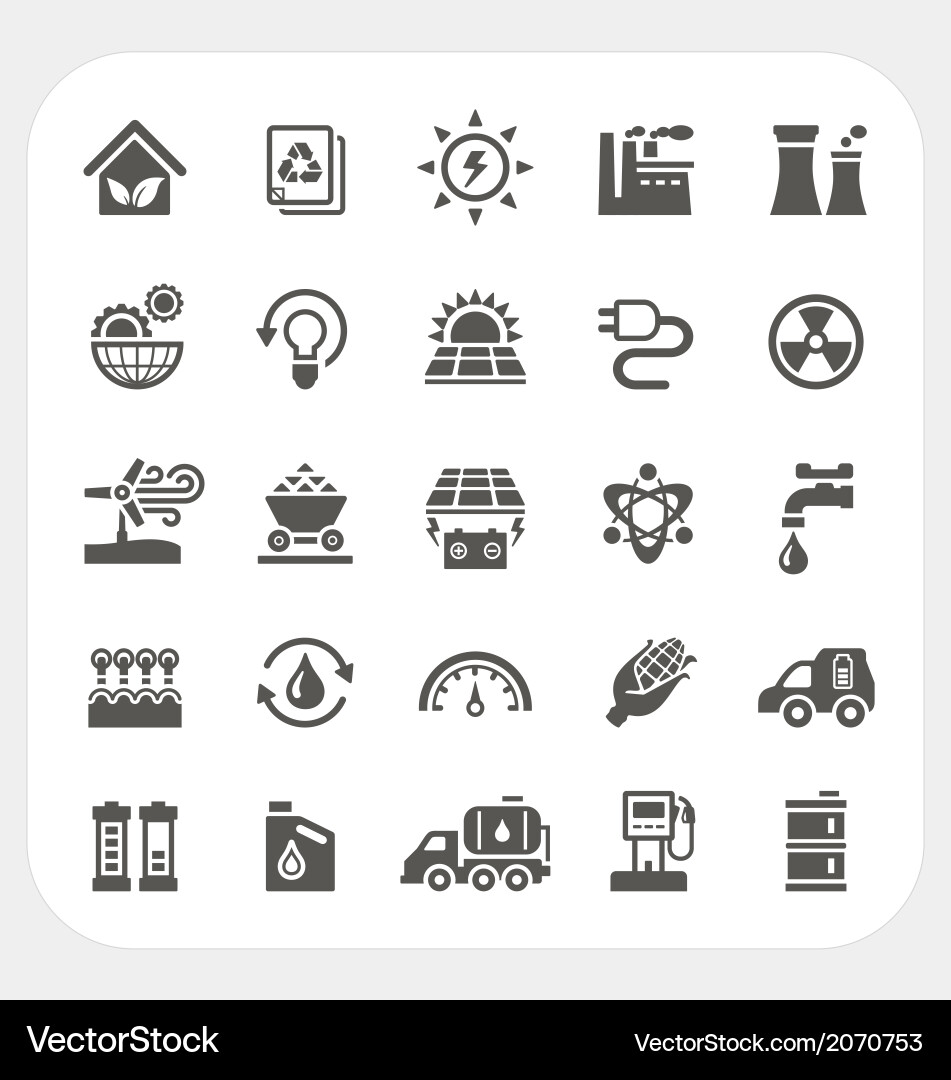 Energy and power icons set Royalty Free Vector Image