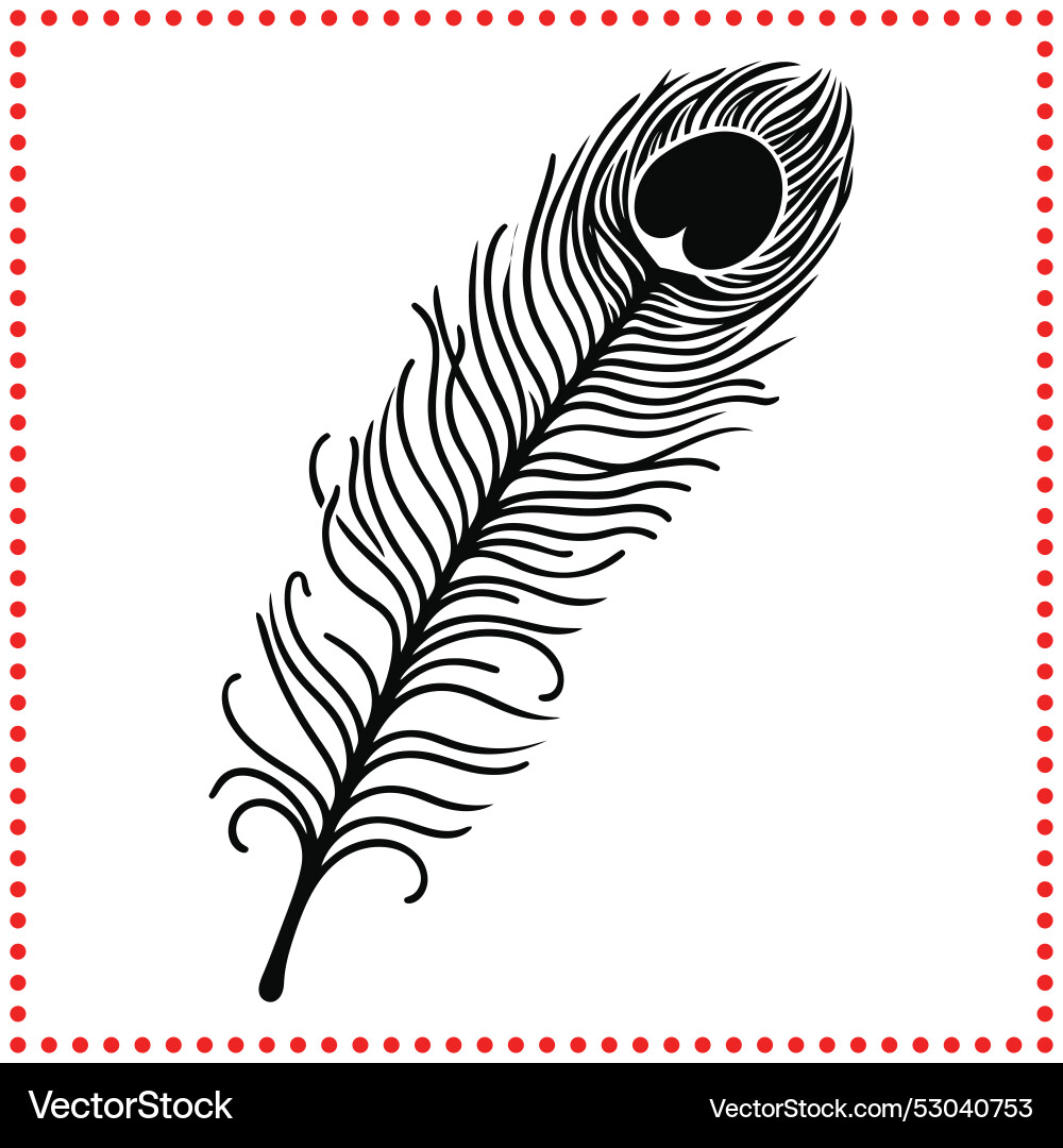 Feather silhouette for intricate tattoo designs Vector Image