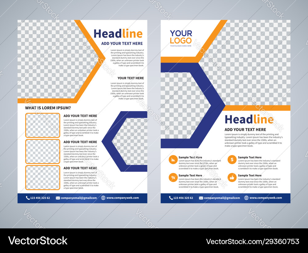 Flyer design template Royalty Free Vector Image