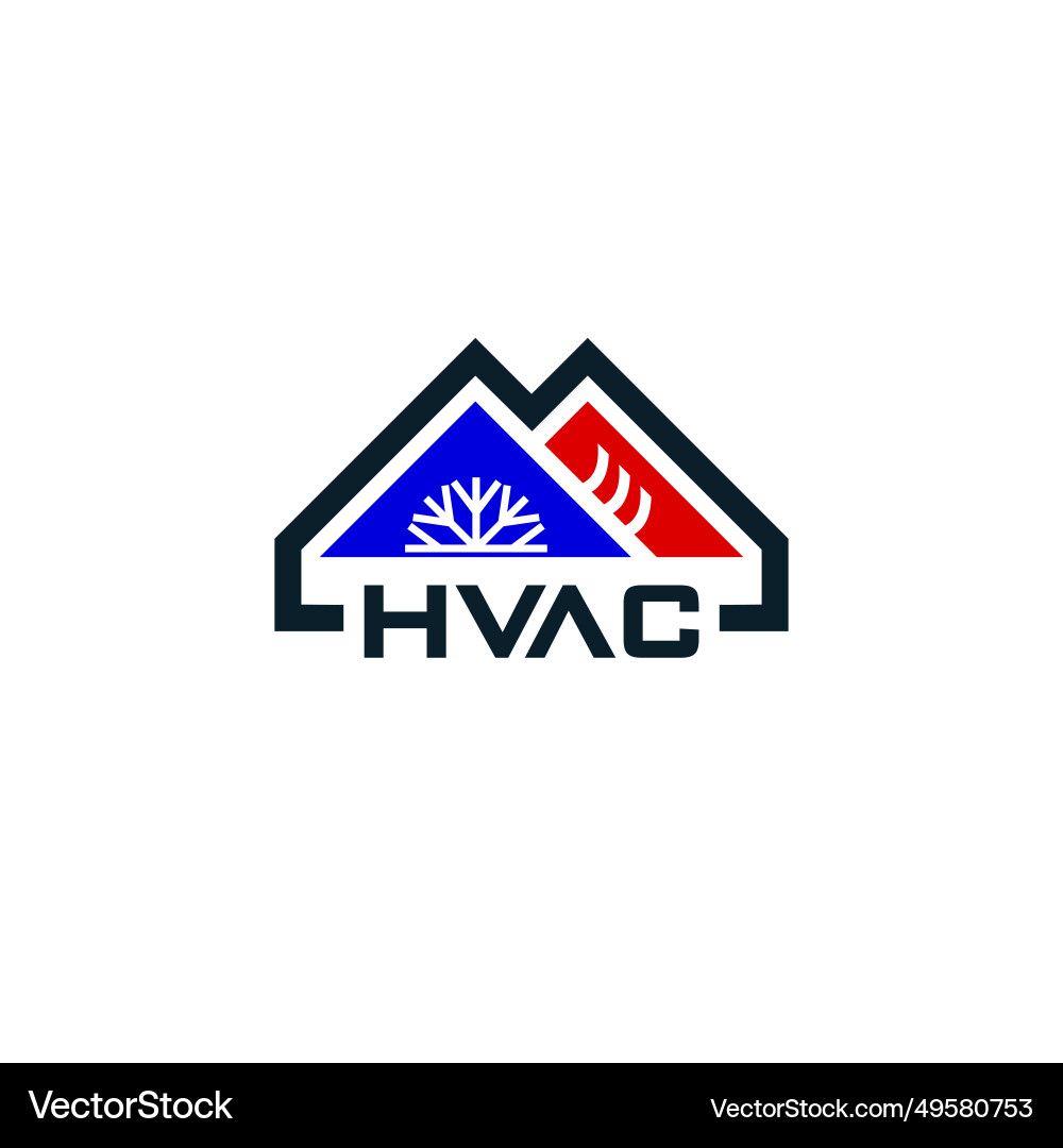 Hvac lettering logo design heating and cooling Vector Image