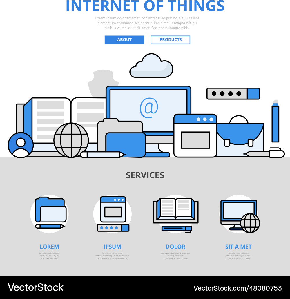 Internet of things digital electronics smart Vector Image