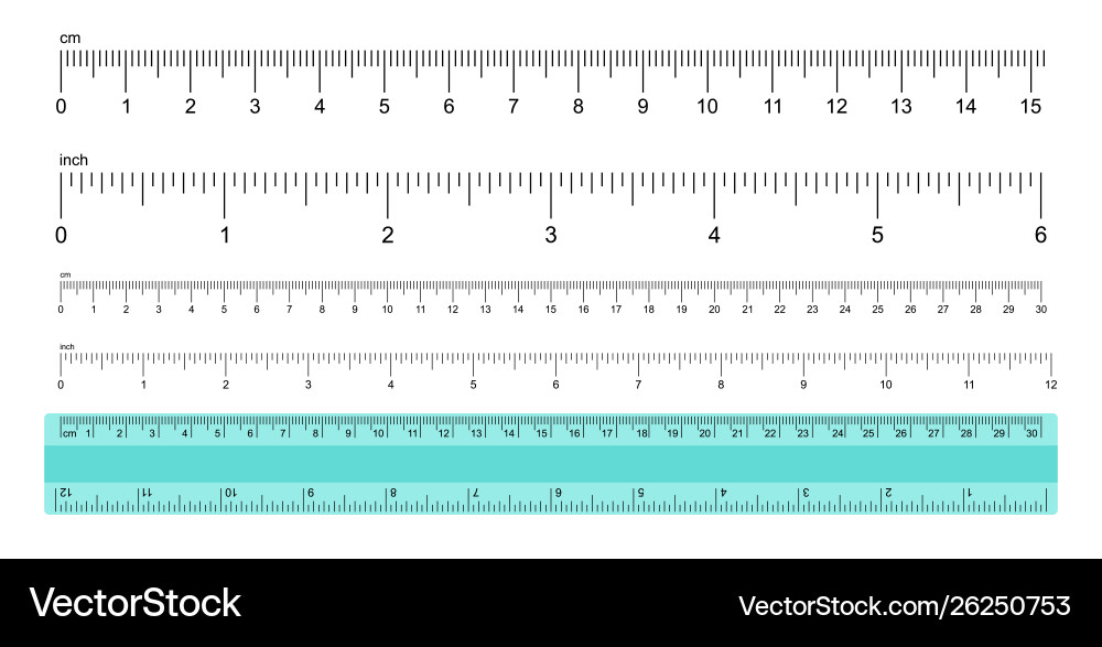 Measuring rulers Royalty Free Vector Image - VectorStock