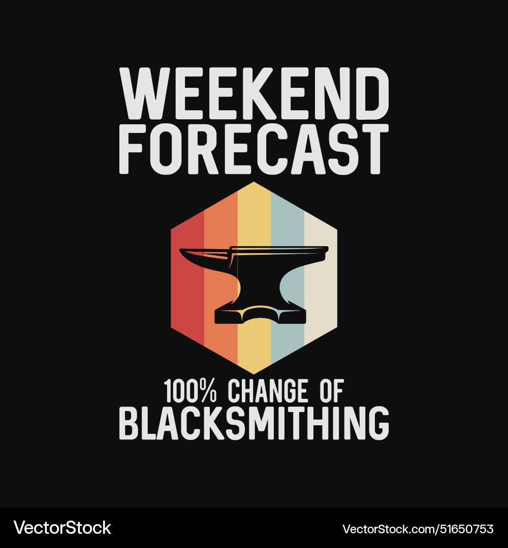 Weekend forecast funny forging forge blacksmith Vector Image