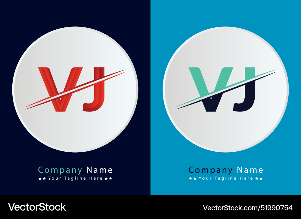 Abstract vj letter logo design template Royalty Free Vector