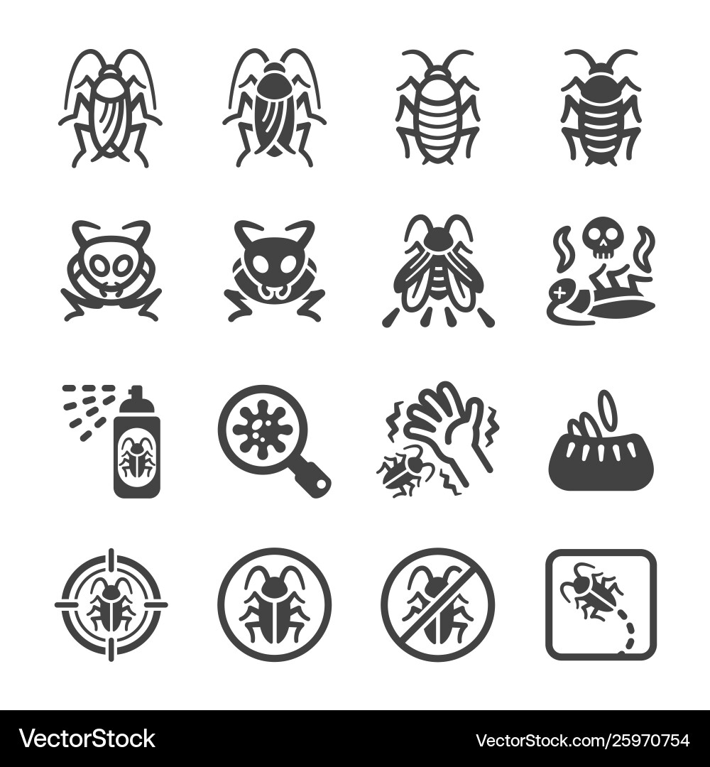 Cockroach icon set Royalty Free Vector Image - VectorStock