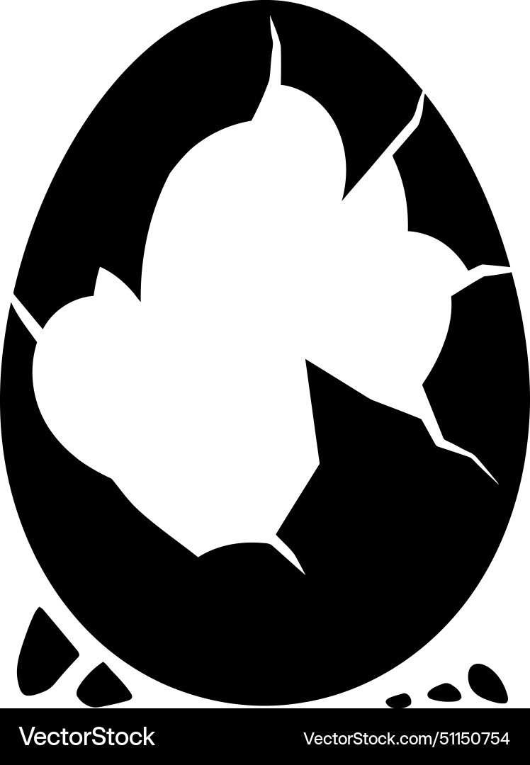 Dinosaur egg hatching icon Royalty Free Vector Image