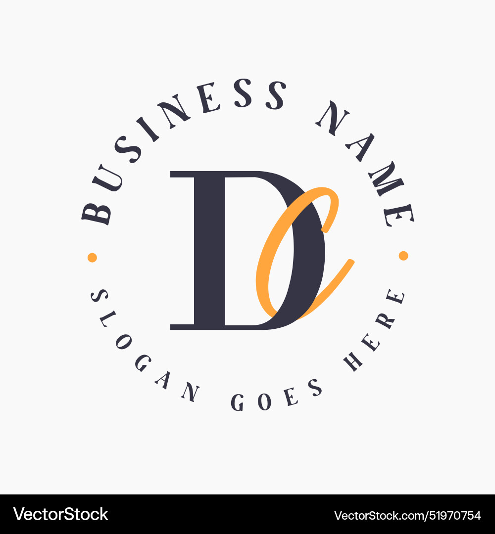 Elegant letter dc initials logo for corporate Vector Image