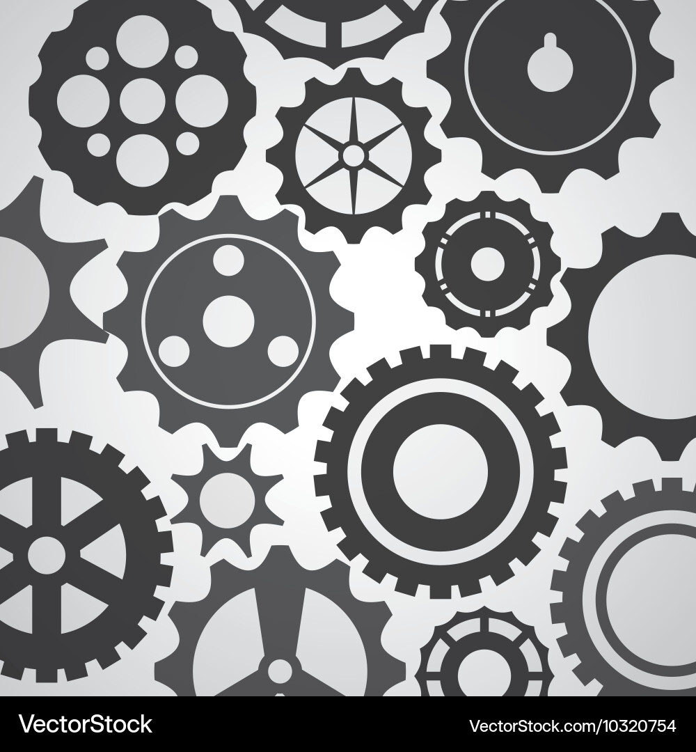 Gear cog machine part set design Royalty Free Vector Image
