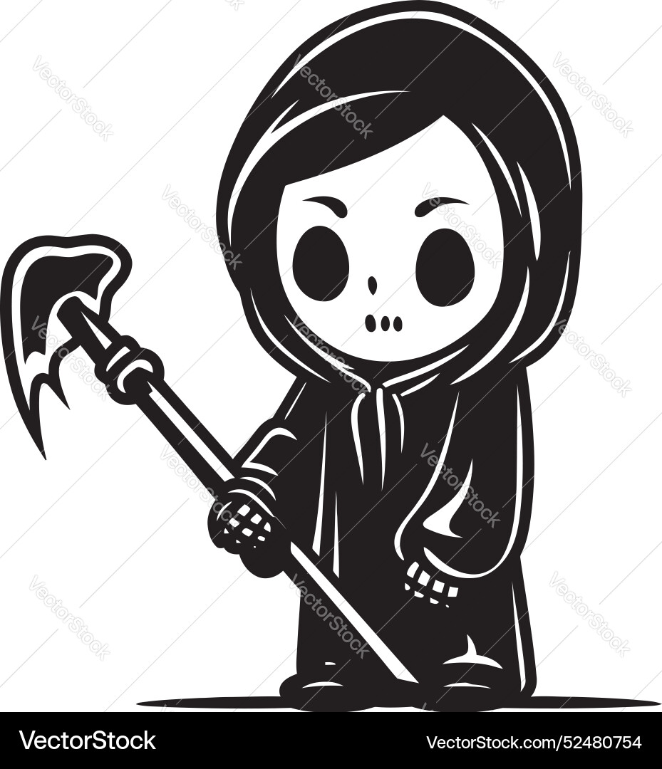 Grim guide cute little reaper emblem sinister Vector Image