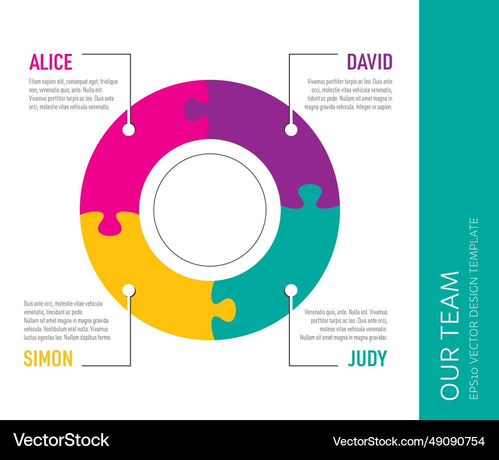 Infographic our team intro puzzle design – Royalty-Free Vector ...