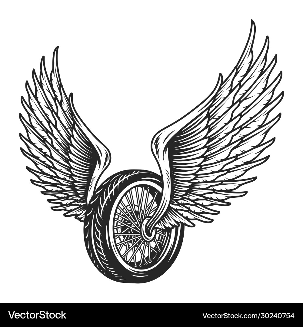 Motorcycle Wheel With Wings Vector Art Free - Infoupdate.org