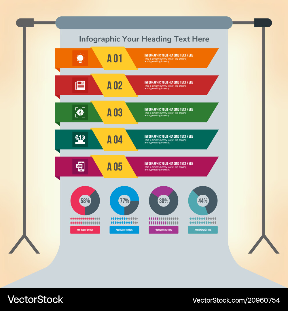 Multiple infographics presenting information Vector Image
