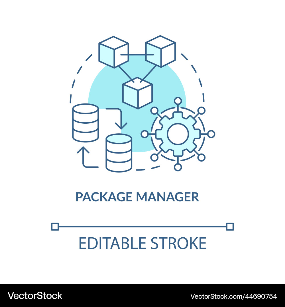 Package manager turquoise concept icon Royalty Free Vector