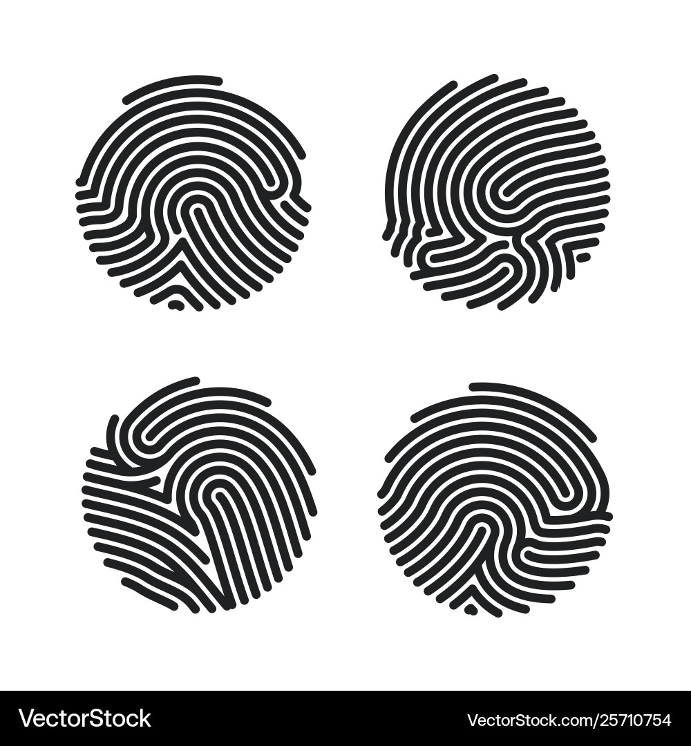 Set circle fingerprint icons design for app Vector Image