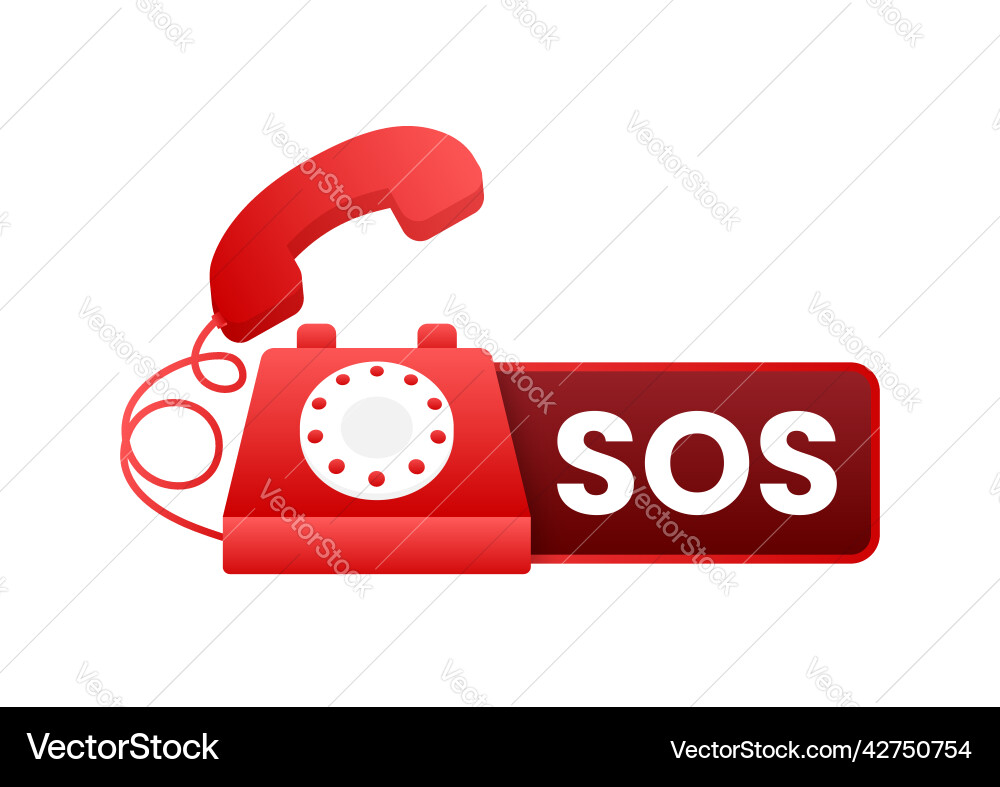 Sos emergency call 911 calling a cry for help Vector Image