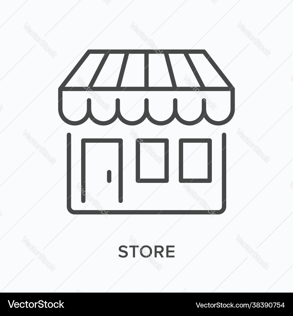 Storefront Line Icon Royalty Free Vector Image