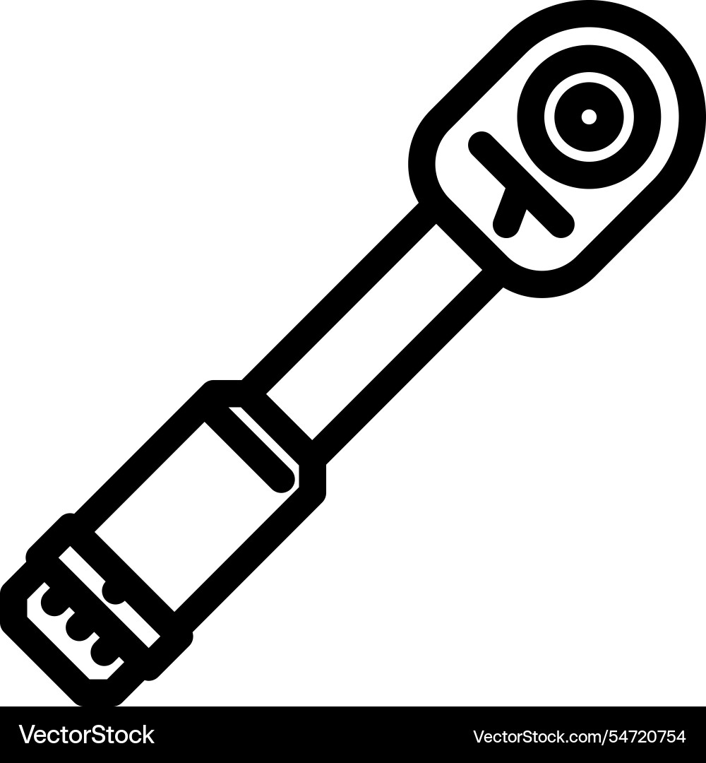 Torque wrench car repair tool line icon Royalty Free Vector