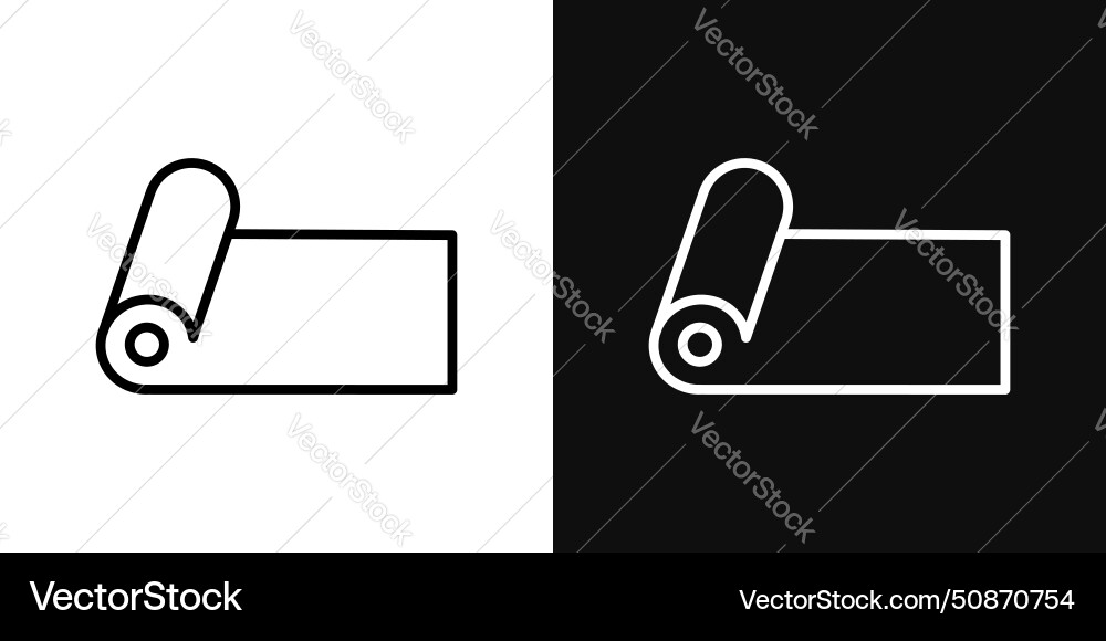 Yoga mat icon set roll carpet and exercise mat Vector Image