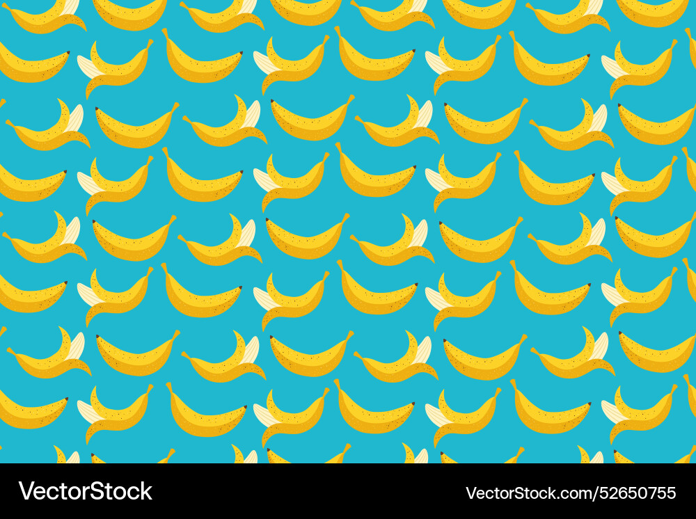 Bananas cartoon seamless pattern hawaiian yellow Vector Image