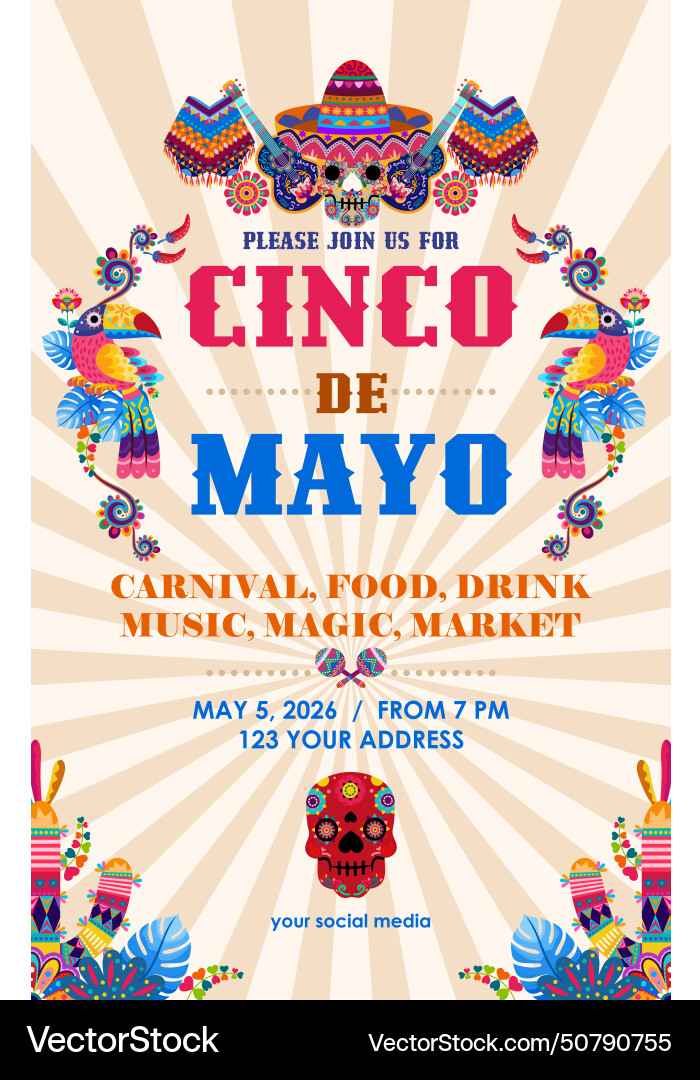 Elegant cinco de mayo posters Royalty Free Vector Image